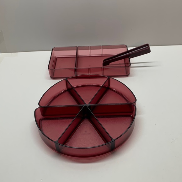 Tupperware | Kitchen | Tupperware Acrylic 4 Piece Set Cranberry ...